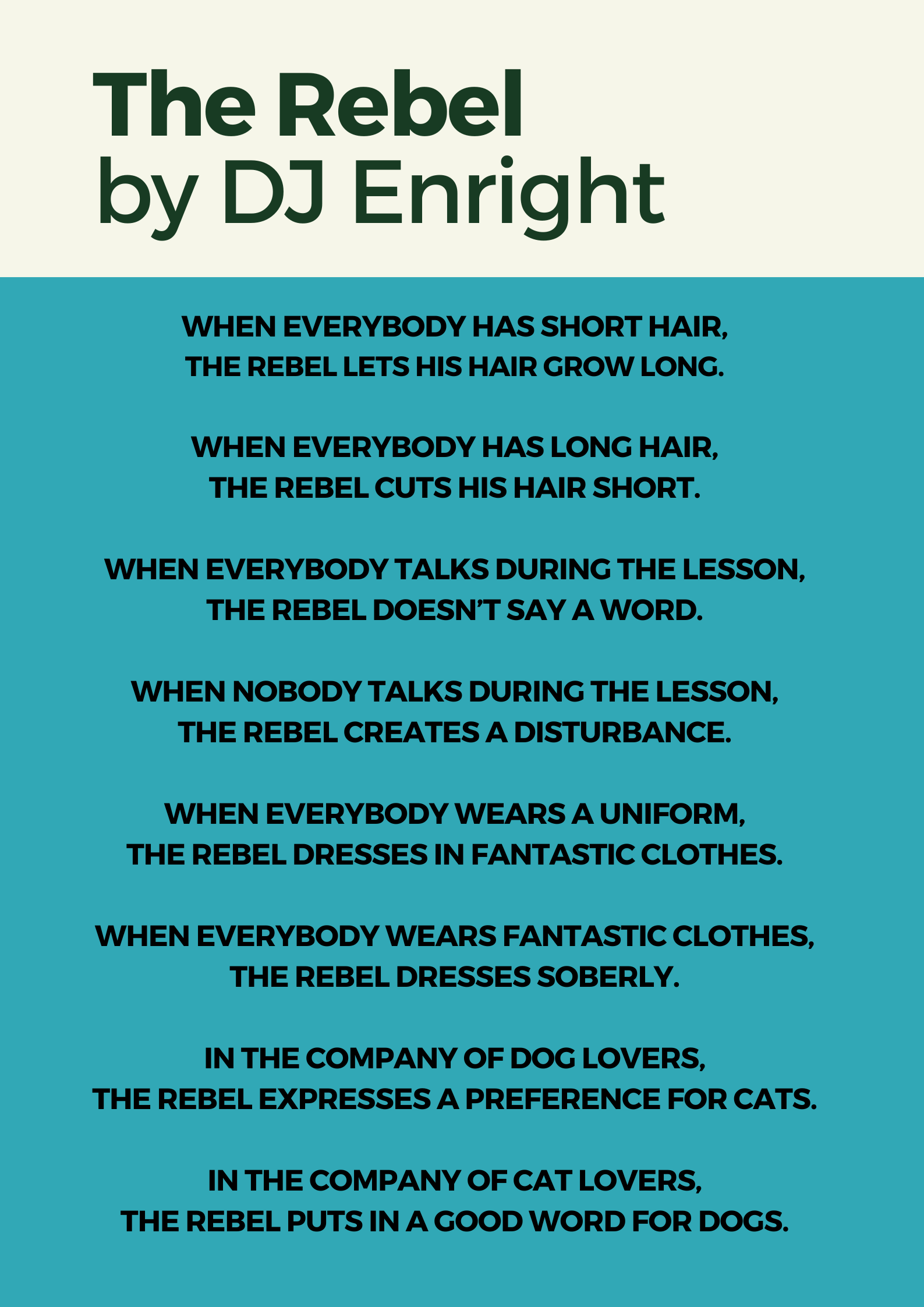 The Rebel by DJ Enright – Summary Analysis Questions - Literature with ...