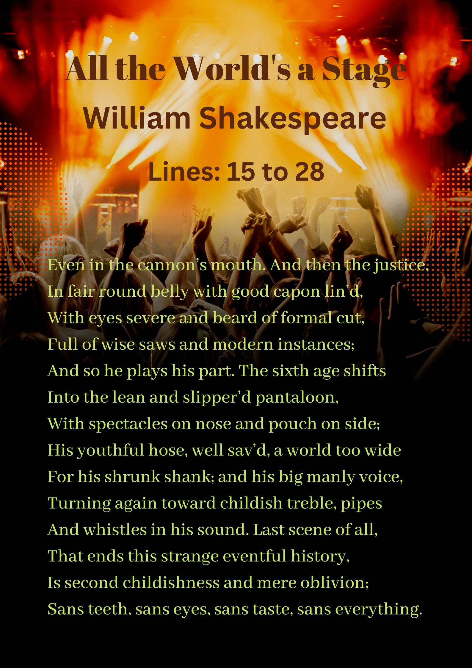 All the World’s a Stage by William Shakespeare - Summary Analysis ...